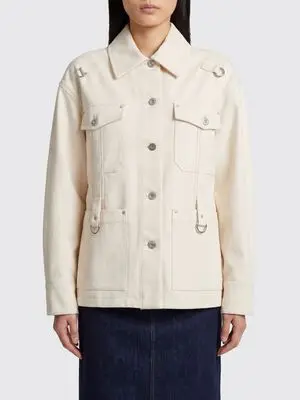 DURAZZI MILANO Slim Fit Cotton Shirt Jacket With Metal Ring Detail - Beige