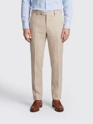Hugo Boss Slim Fit Tailored Pants In Linen Blend - Grey