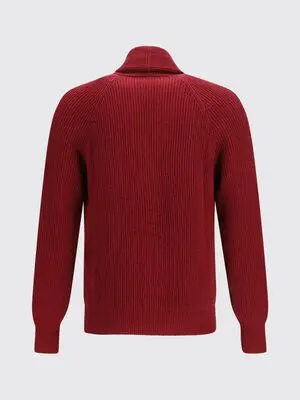 Brunello Cucinelli Cotton Shawl Collar Cardigan - Cherry