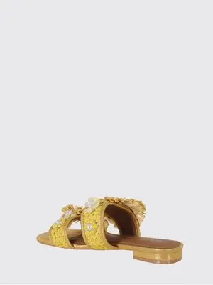 Kurt Geiger Embroidered Raffia Low-heeled Sandals