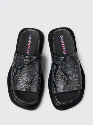 Camper Snakeskin Embossed Slides