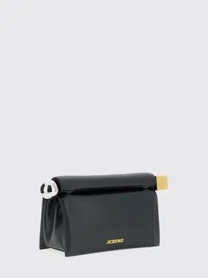 Jacquemus Rond Carré Handheld Clutch In Smooth Lamb Leather With Logo