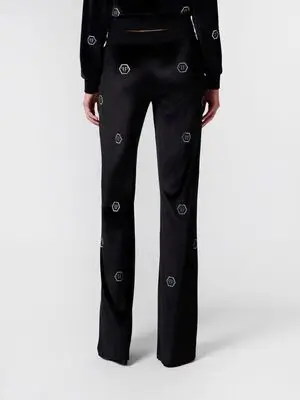 Philipp Plein Velvet Jogging Trousers With Hexagon Logo