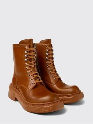 Camper Calfskin Leather Lace-up Combat Boots