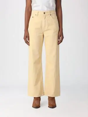 HAIKURE High-waisted Wide Leg Jeans In Linen And Cotton Denim - Beige