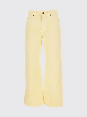 HAIKURE High-waisted Wide Leg Jeans In Linen And Cotton Denim - Beige