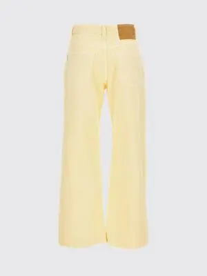 HAIKURE High-waisted Wide Leg Jeans In Linen And Cotton Denim - Beige