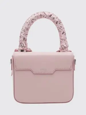 Amiri Leather Handbag With Printed Scarf Handle - Pink