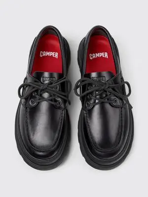 Camper Leather Loafers With Lace Fastening