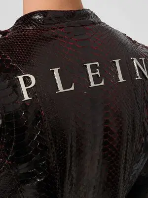 Philipp Plein Embellished Leather Biker Jacket
