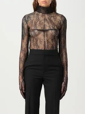 CHB Sheer Lace Mock Neck Bodysuit