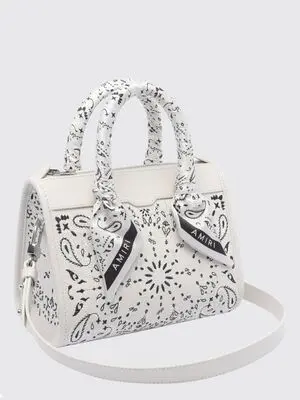 Amiri Bandana Print Leather Handbag
