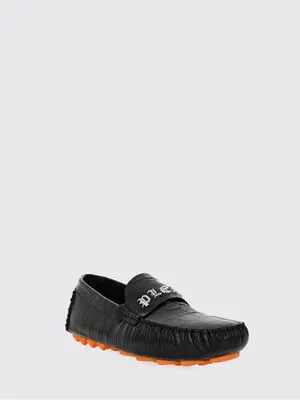 Philipp Plein Crocodile Print Leather Driver Loafers