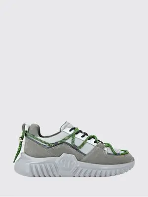 Philipp Plein Nylon And Suede Low-top Sneakers With Hexagon Logo - Green