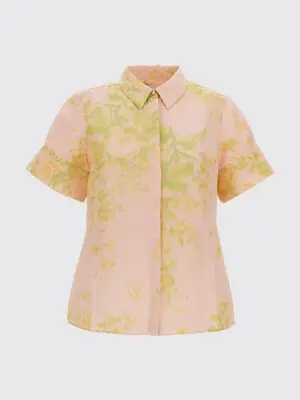 Erdem Short Sleeve Floral Print Linen-blend Shirt