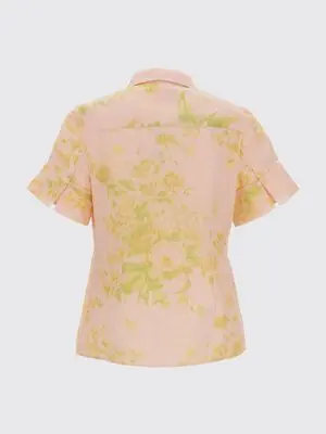 Erdem Short Sleeve Floral Print Linen-blend Shirt