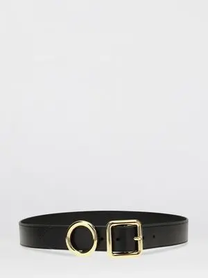 Jacquemus Leather Belt With Gold Tone Buckle