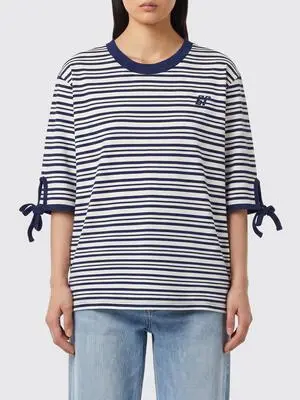 Baum Und Pferdgarten Striped Cotton T-shirt With Embroidered Logo - Blue