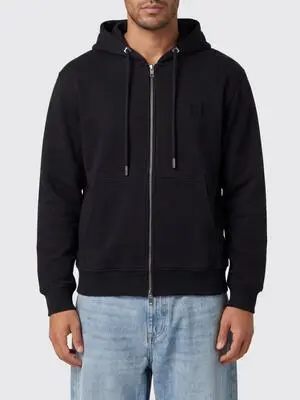 WOOYOUNGMI Contrast-logo Cotton Zip-up Hoodie - Black