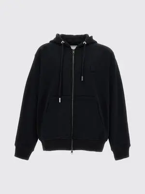 WOOYOUNGMI Contrast Logo Zip-up Hoodie