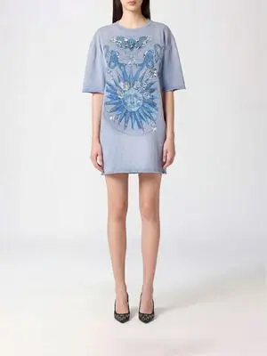 Philipp Plein Butterfly Tattoo Mini Sheath Dress - Turquoise