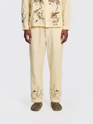 BAZISZT Straight-leg Pants In Cotton Blend With A Drawstring Waist - Beige