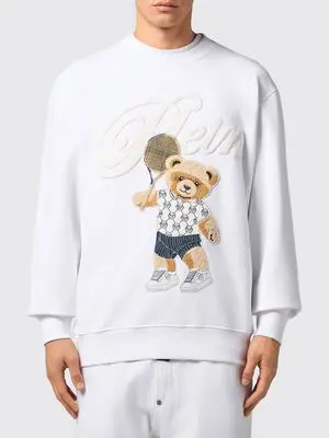 Philipp Plein Cotton Crewneck Sweatshirt With Teddy Bear Print And Embroidery - White