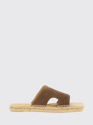 CastaÑer Suede Mules Sandals With Jute Midsole - Brown