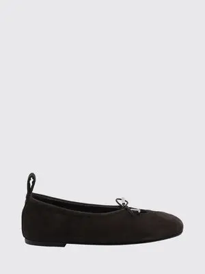 ALOHAS Rosalind Suede Ballet Flats With Bow Detailing - Brown