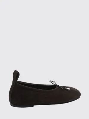 ALOHAS Rosalind Suede Ballet Flats With Bow Detailing - Brown