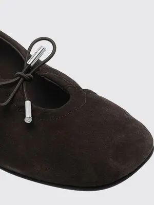 ALOHAS Rosalind Suede Ballet Flats With Bow Detailing - Brown