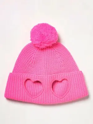 Vivetta Beanie With Heart Detail - Pink