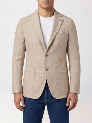 Tagliatore Cotton And Silk Single-breasted Blazer - Beige