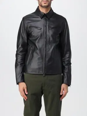 XC Leather Jacket With Zip-up Closure - Black