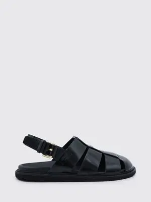 Moschino Perforated Leather Sandals - Black