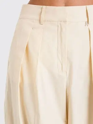 TWINSET Stretch Cotton Wide Leg Trousers
