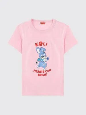 Kenzo Short-sleeved Cotton T-shirt With Contrast Logo Print