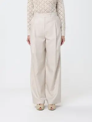 Eleventy Wide Leg Trousers In Virgin Wool Blend - Sand