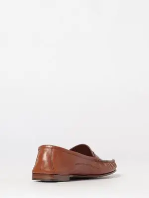 Versace Aged Leather Loafers With Medusa Logo