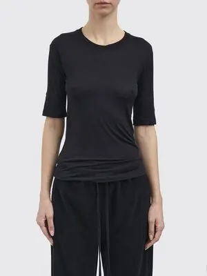 THOM KROM Silk Blend Crew Neck T-shirt - Black