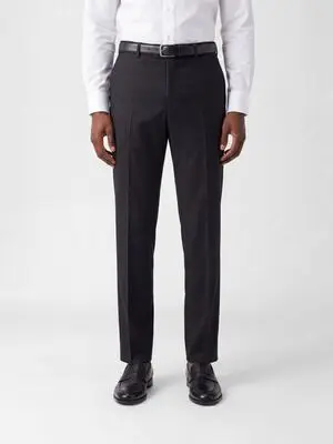 Tagliatore Wide Leg Tailored Trousers In Virgin Wool - Black