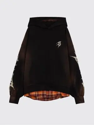 BARROW Cotton Hoodie With Distressed Graphic Print And Logo