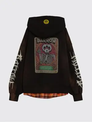 BARROW Cotton Hoodie With Distressed Graphic Print And Logo
