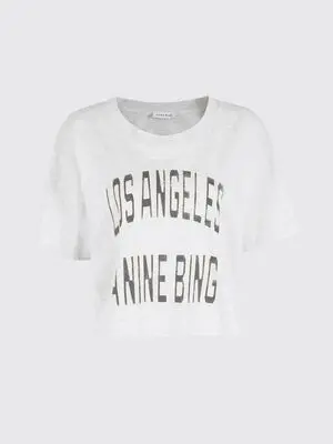 ANINE BING Crop Cotton T-shirts With Logo