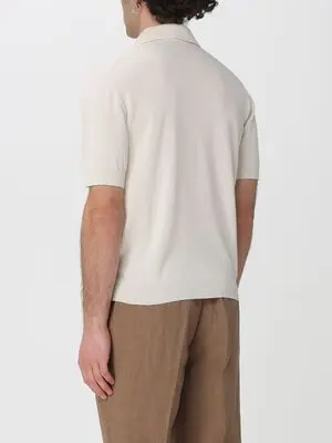 ZANONE Cotton Knit Polo Shirt - Beige