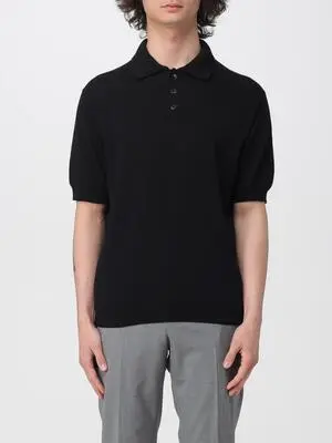 ZANONE Cotton Knit Polo Shirt - Black