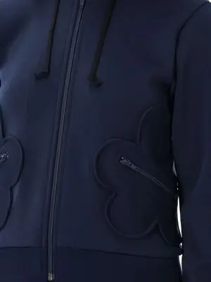 Comme Des Garçons Polyester Zip-up Hoodie With Side Pockets - Navy
