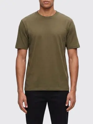 Hugo Slim Fit Cotton T-shirt With Tone-on-tone Crewneck Logo - Green
