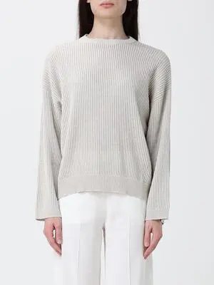 Brunello Cucinelli Cotton Blend Crew Neck Sweater - Beige