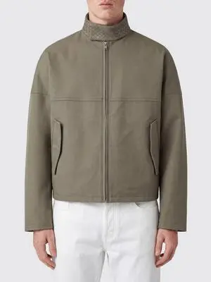 Bottega Veneta Cotton And Woven Leather Jacket - Grey